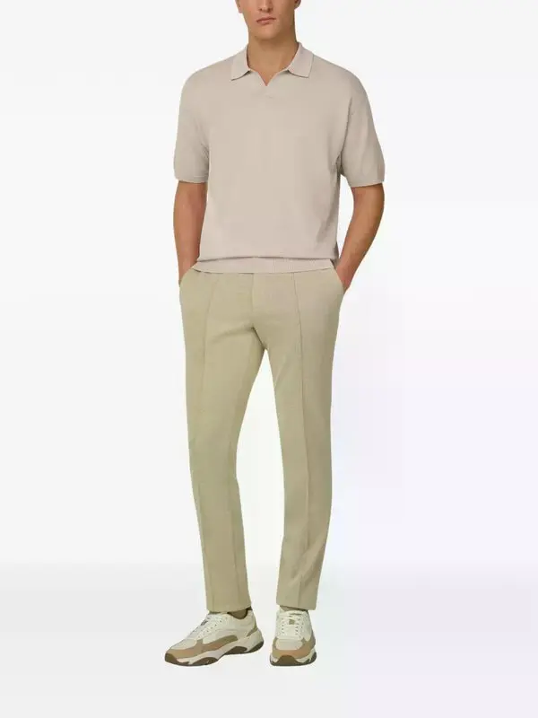 Boggi Milano Cotton And Silk Knitted Polo Shirt