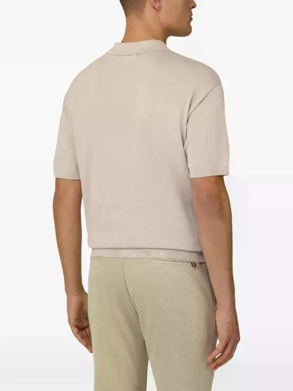 Boggi Milano Cotton And Silk Knitted Polo Shirt