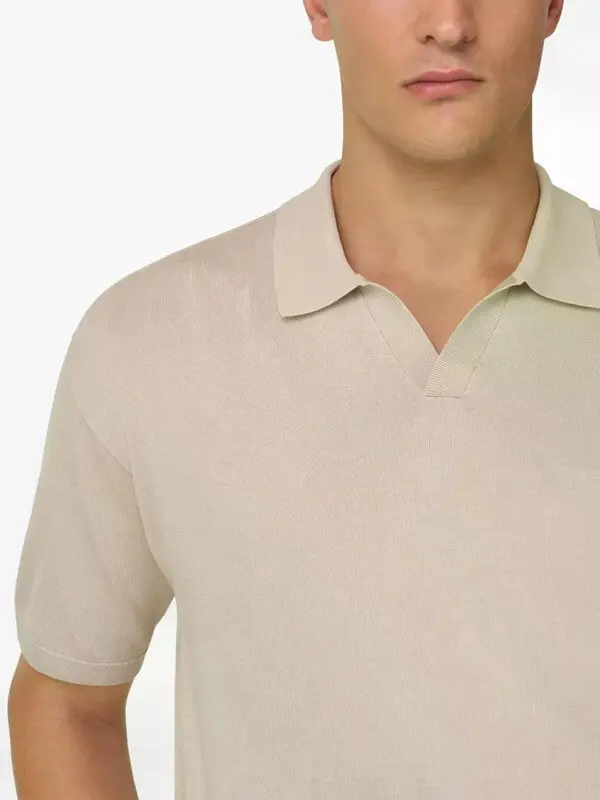 Boggi Milano Cotton And Silk Knitted Polo Shirt