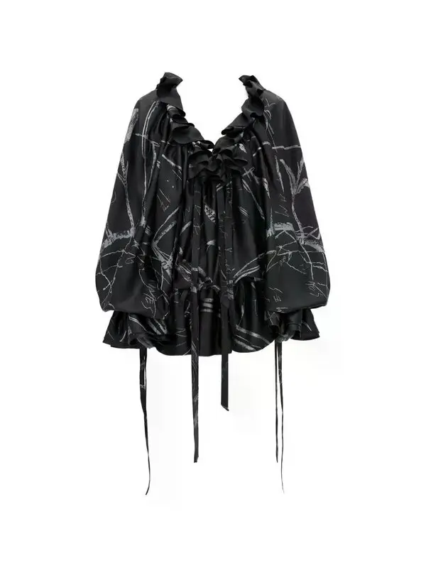 ANN DEMEULEMEESTER Printed Ruffled Mini Dress