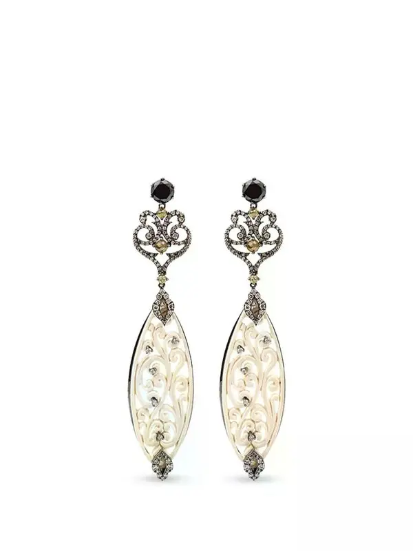 BOCHIC Mammoth Diamond Drop Earrings - Silver