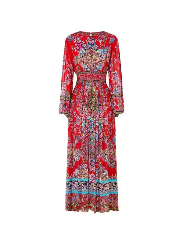 Camilla Long-Sleeve Dress - Red | Editorialist