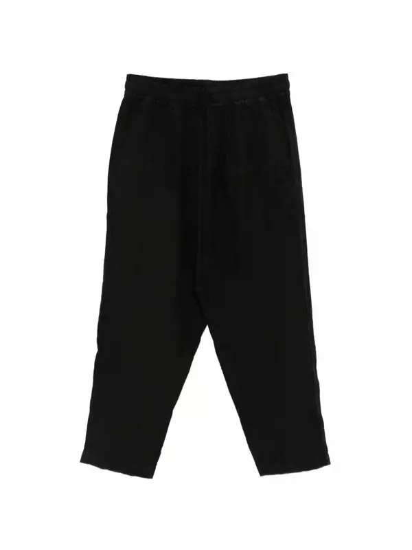 THOM KROM Drawstring Cropped Trousers - Black