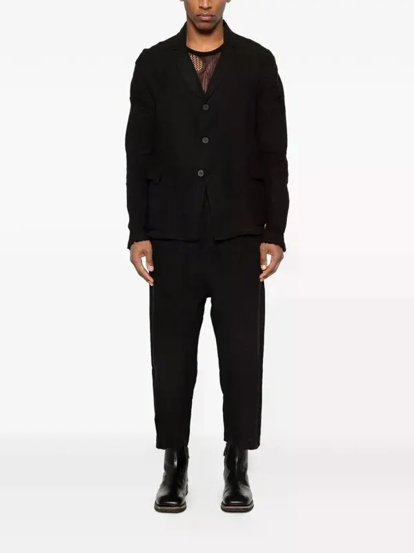 THOM KROM Drawstring Cropped Trousers - Black