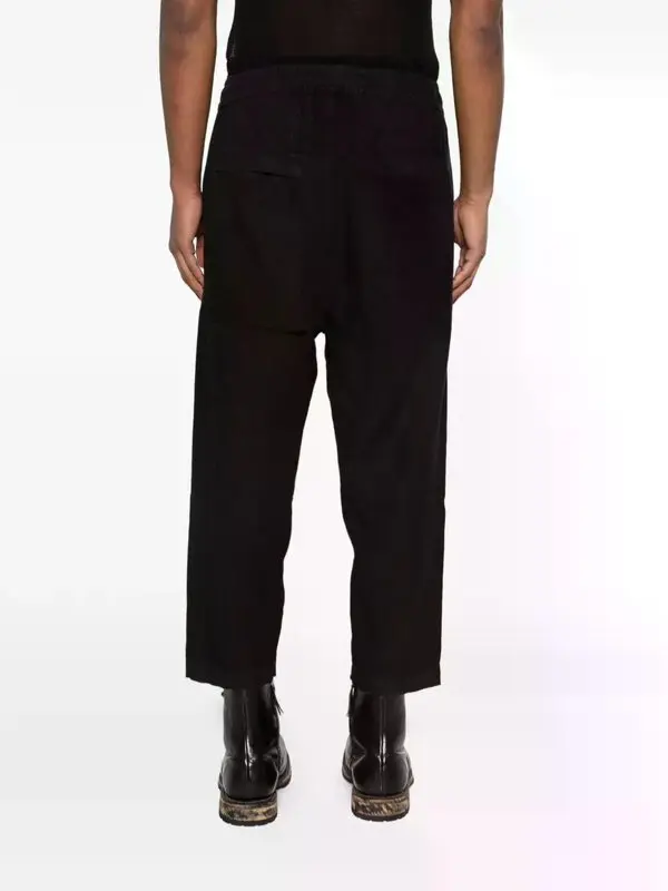 THOM KROM Drawstring Cropped Trousers - Black