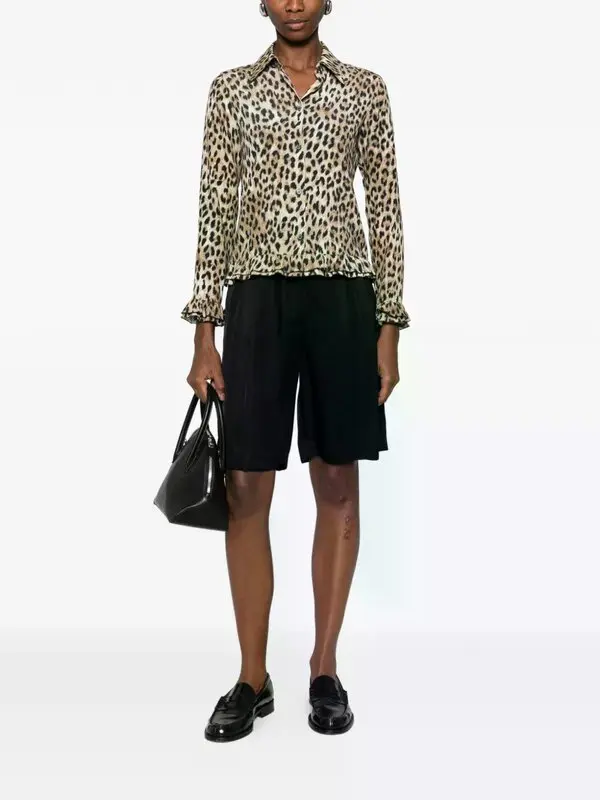 N°21 Ruffled-trim Leopard-print Shirt