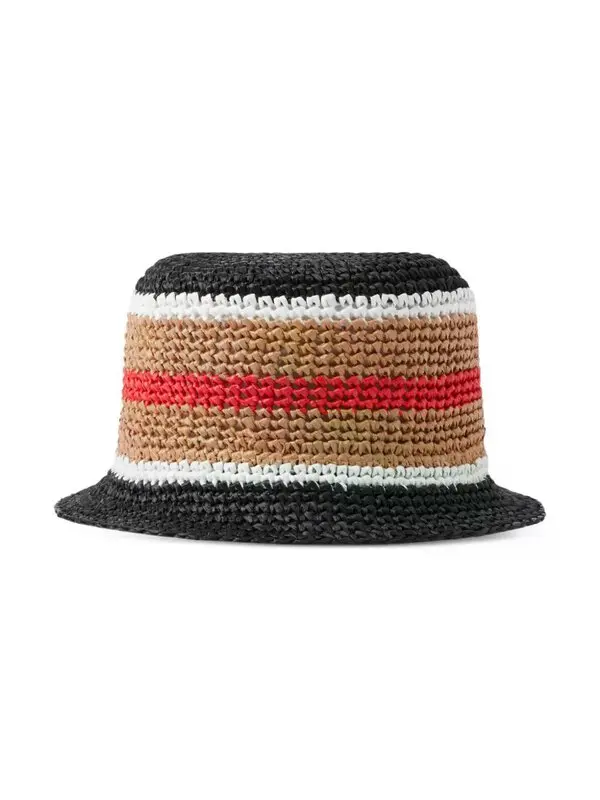 Burberry Striped Raffia Bucket Hat