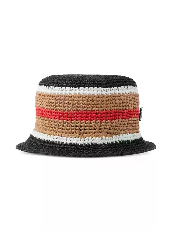 Burberry Striped Raffia Bucket Hat