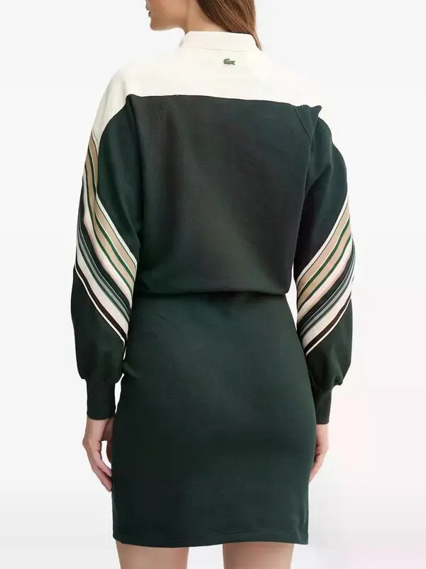 Lacoste Striped Collared Midi Dress