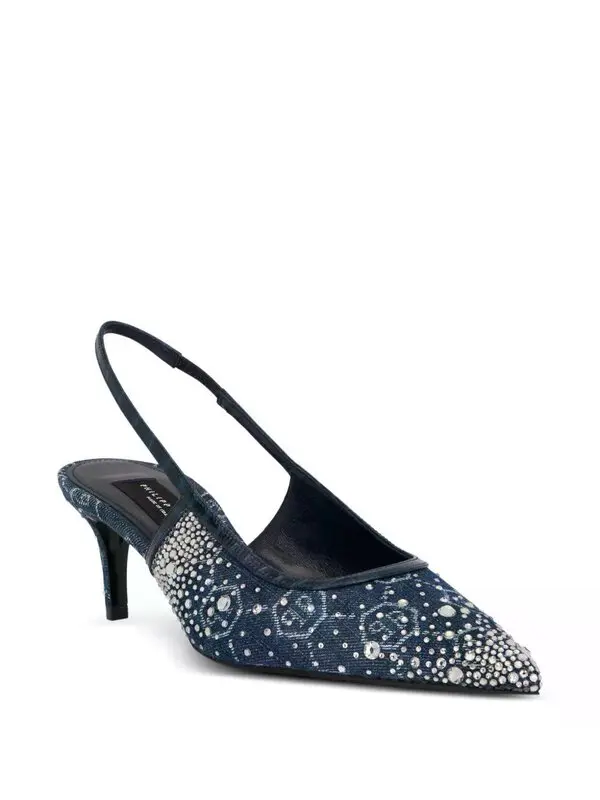 Philipp Plein Monogram Strass Heeled Pumps