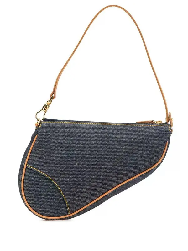 Dior 2001 Mini Denim Saddle Pochette - Blue