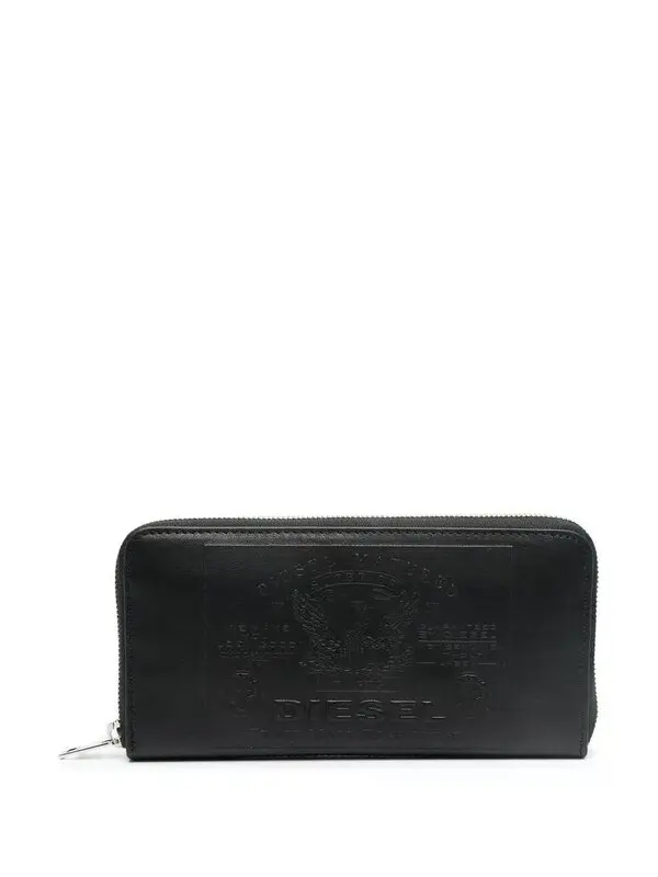 DIESEL® Embossed-logo Leather Wallet - Black