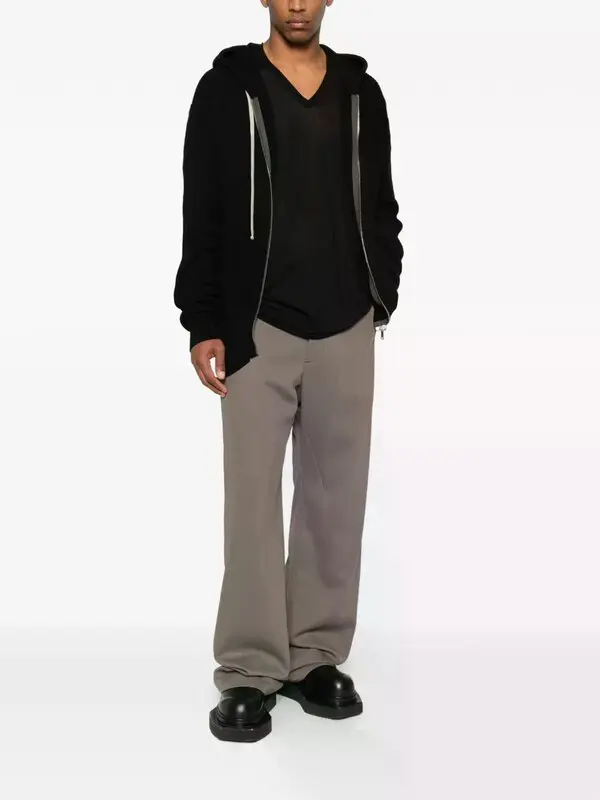 Rick Owens Hooded Zip-up Cardigan - Black
