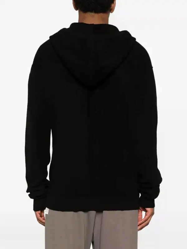 Rick Owens Hooded Zip-up Cardigan - Black