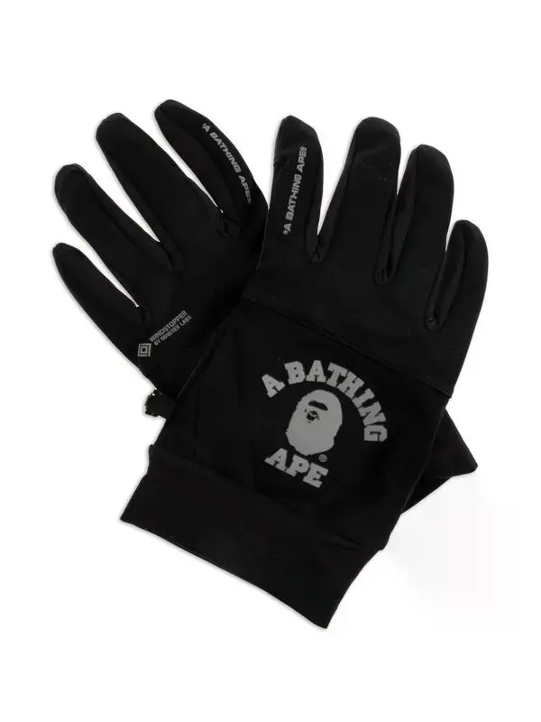A BATHING APE Logo-print Gloves - Black