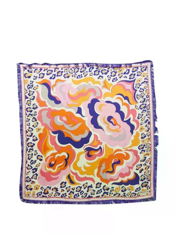 Emilio Pucci Silk Printed Scarf - Neutrals