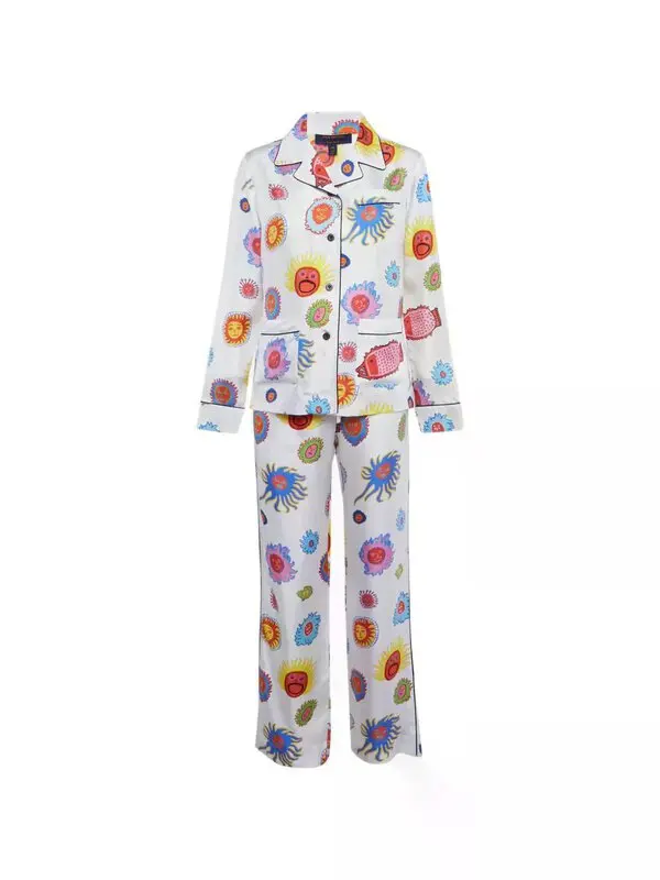 LOUIS VUITTON X Yayoi Kusama Silk Pajama Set - White