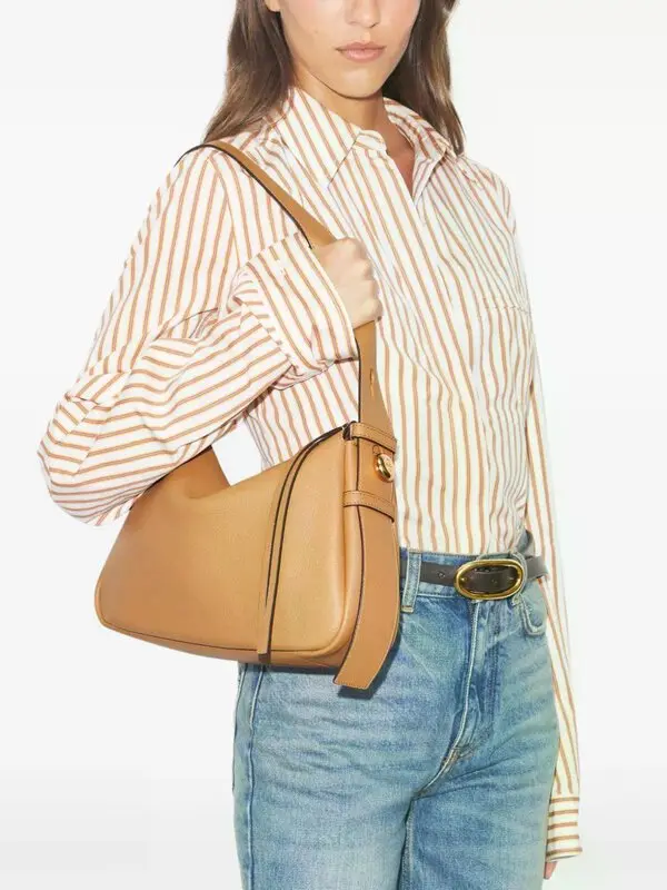 Tory Burch Medium Romy Zip Leather Shoulder Bag - Neutrals