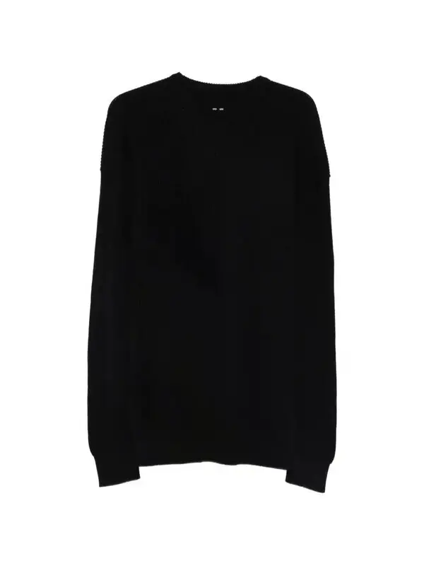 Rick Owens Jumbo Long Sleeve Crewneck Sweater - Black