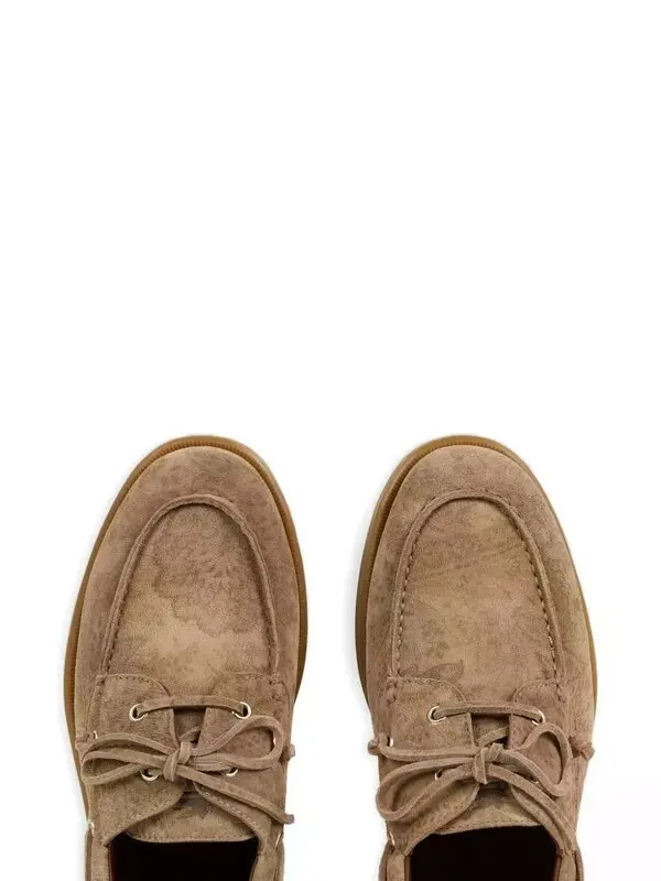 Etro Printed Suede Boat Shoes