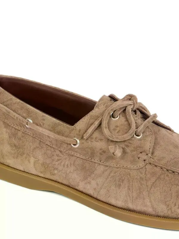 Etro Printed Suede Boat Shoes