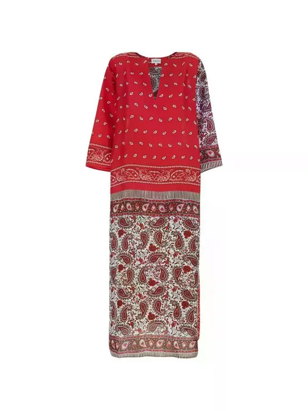P.a.r.o.s.h Paisley-pattern V-neck Midi Dress