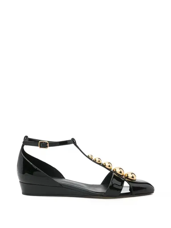 Chloé Cleia T-bar Embellished Pumps - Black