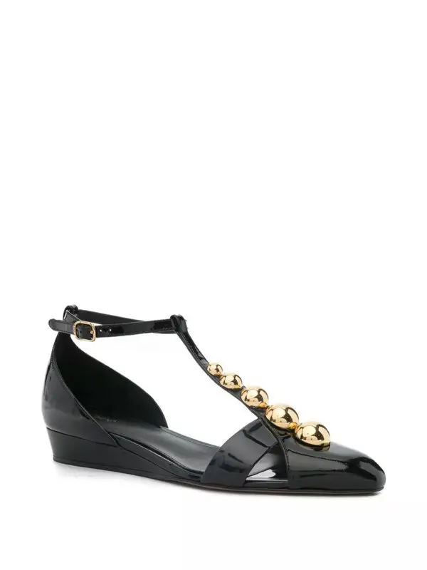 Chloé Cleia T-bar Embellished Pumps - Black