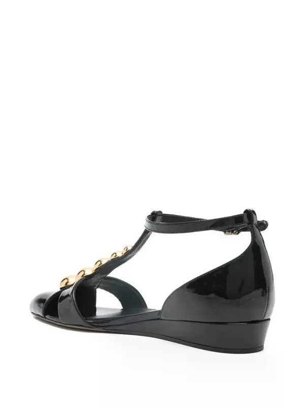 Chloé Cleia T-bar Embellished Pumps - Black