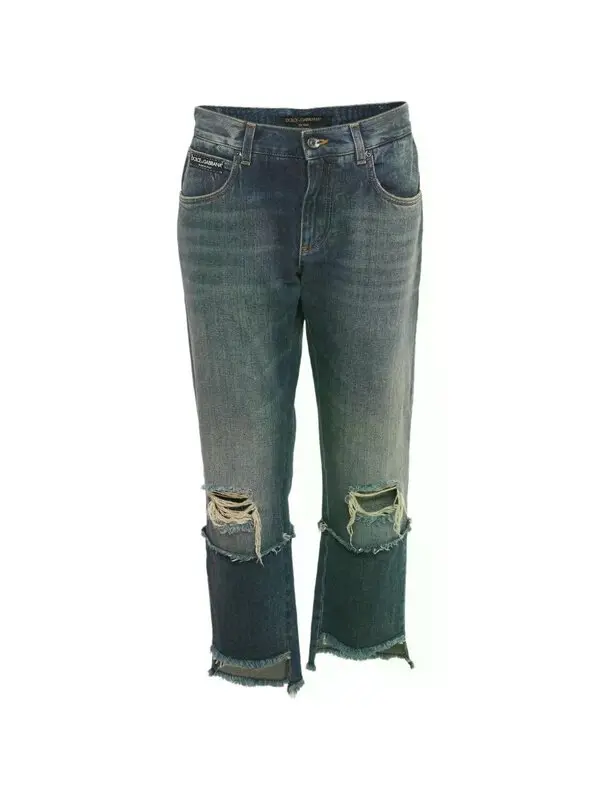 Dolce & Gabbana Distressed Cropped Jeans