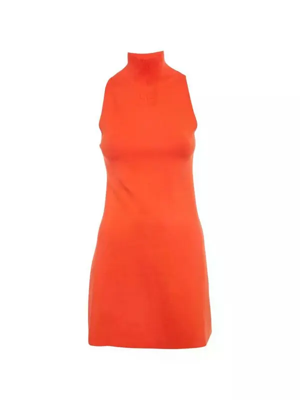 COURREGES Ribbed-knit Turtleneck Dress