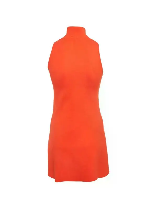 COURREGES Ribbed-knit Turtleneck Dress