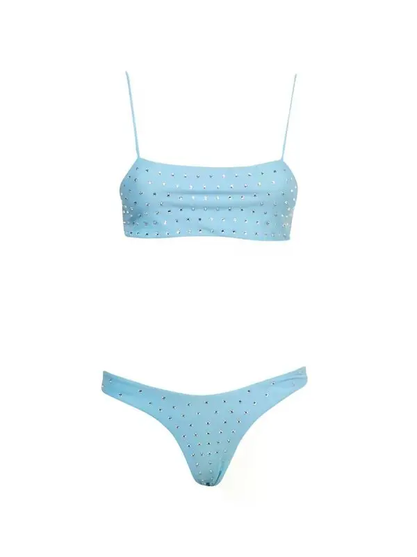 SWIM BY DI Jersey Crystal-embellished Bikini - Blue
