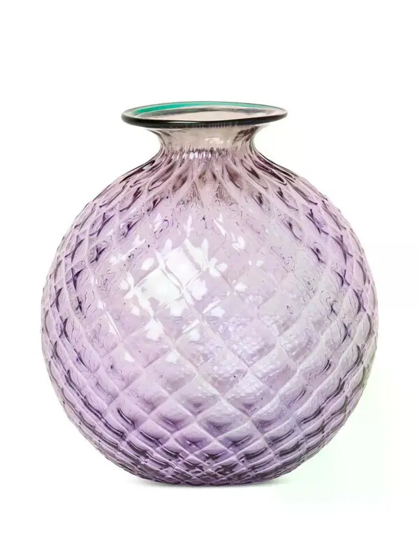 VENINI Monofiore Balloton Diamond-pattern Vase - Purple
