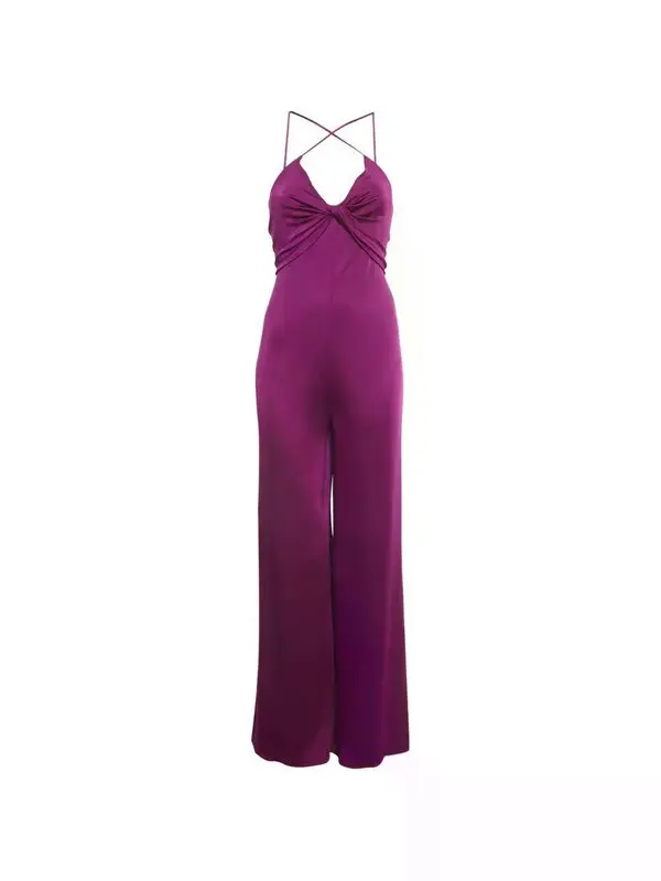 Ralph Lauren Purple Label Strappy Knot-front Jumpsuit - Purple