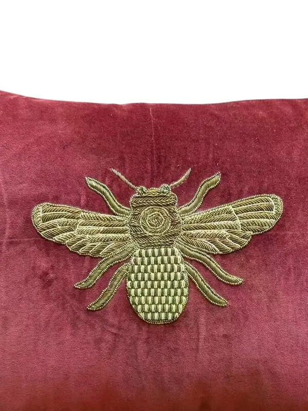 LES-OTTOMANS Bee-embroidered Cushion