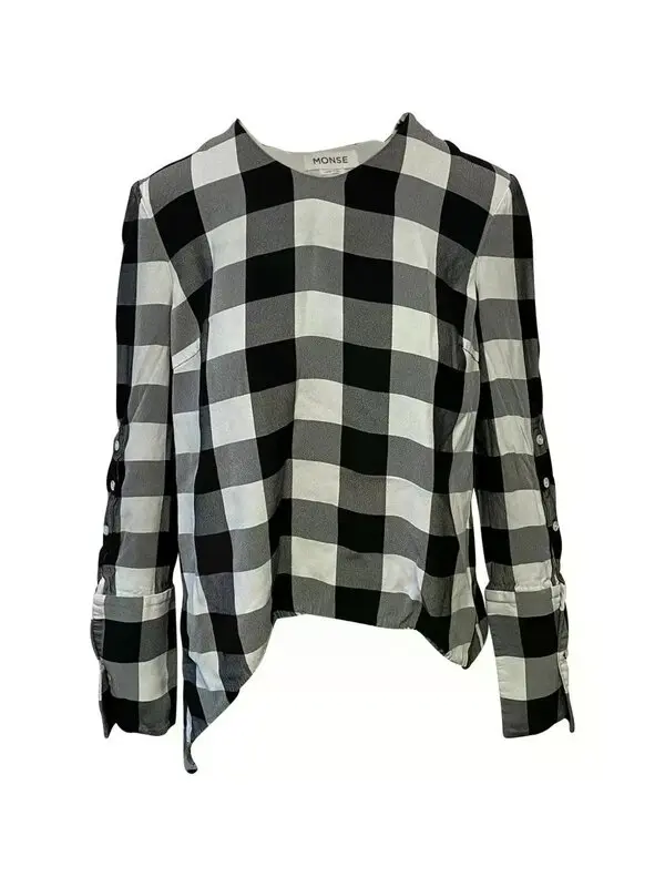 Monse Tartan Asymmetrical Blouse
