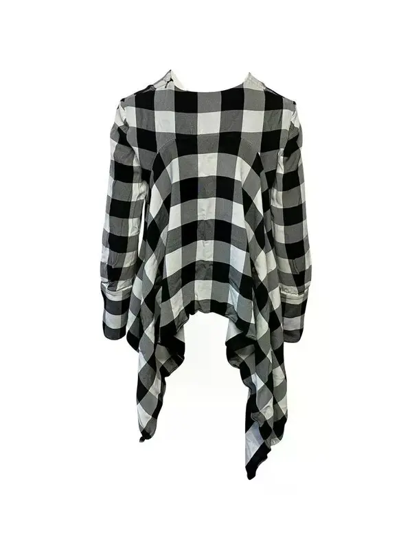 Monse Tartan Asymmetrical Blouse
