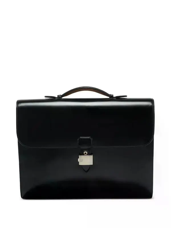 Dunhill Logo-detail Leather Briefcase - Black