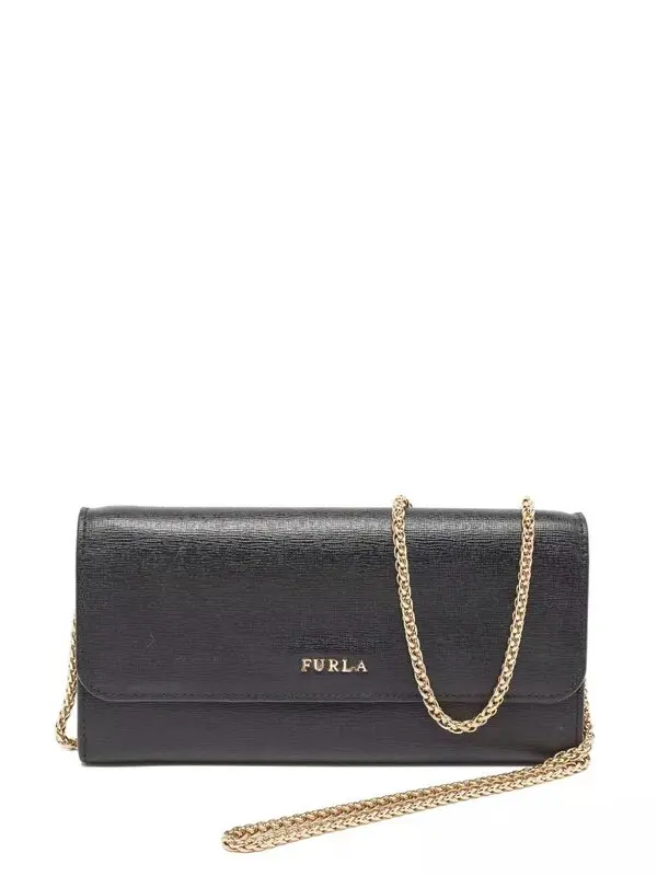 Furla Babylon Chain Leather Wallet - Black
