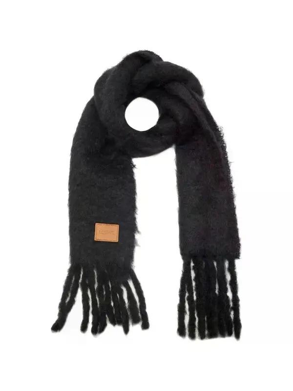 Loewe Logo-patch Fringed-hem Scarf