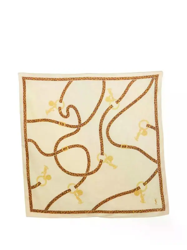 Saint Laurent Cotton Printed Handkerchief - Neutrals