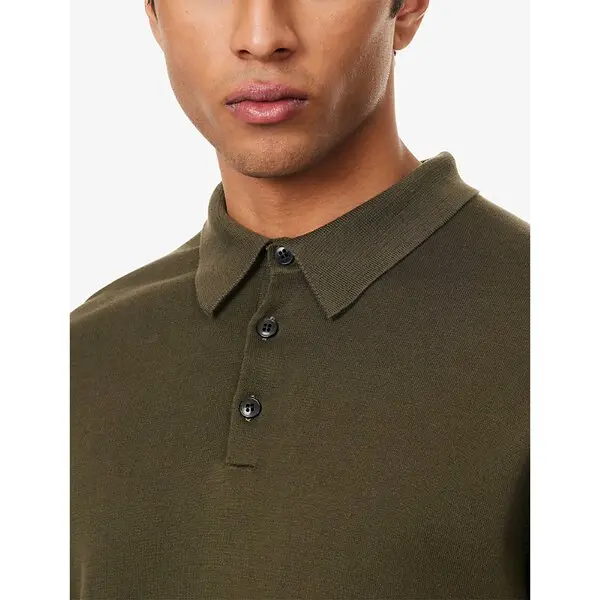 Sunspel Regular-fit Long-sleeves Cotton-knit Polo Shirt - Deep Olive26