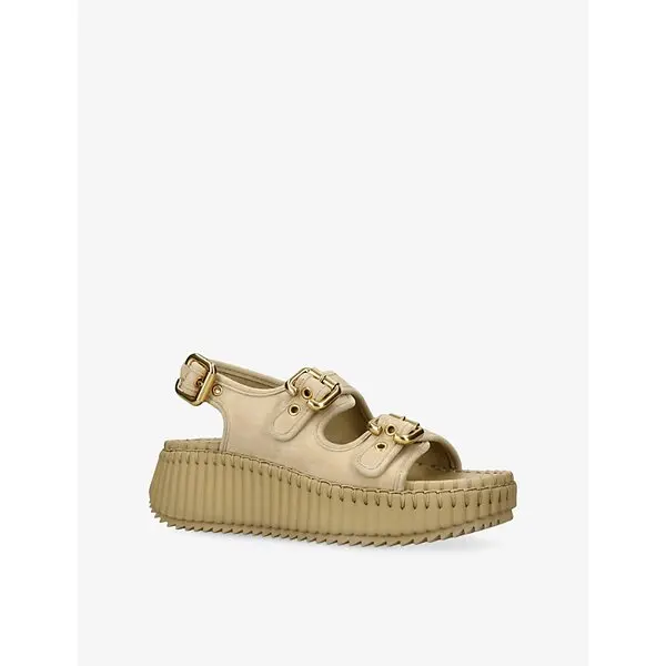 Chloé Nama Platform Leather Sandals