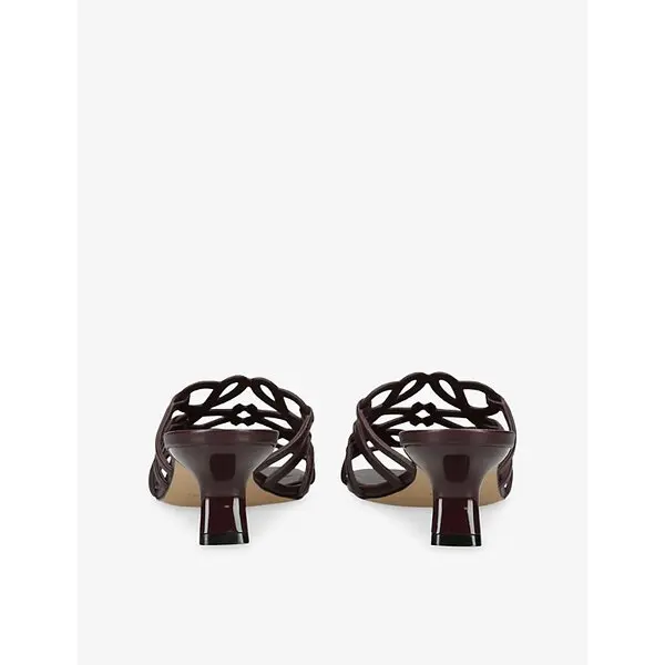 Loewe Petal Anagram 45 Leather Heeled Slides