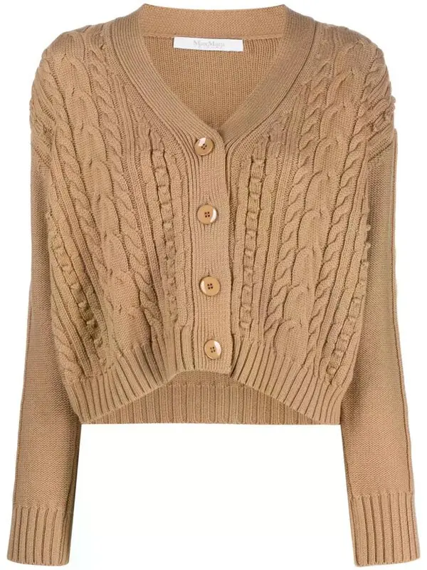 Max Mara V-neck Virgin Wool Cardigan