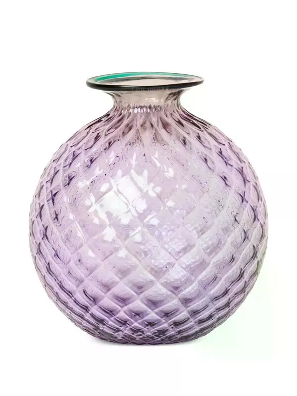 VENINI Monofiore Balloton Diamond-pattern Vase - Purple