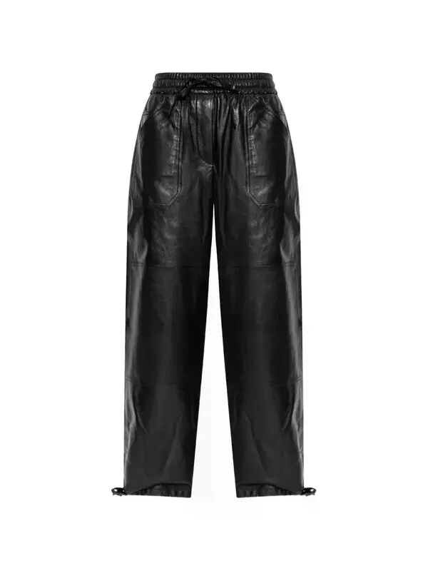 JIL SANDER Drawstrings Leather Trousers