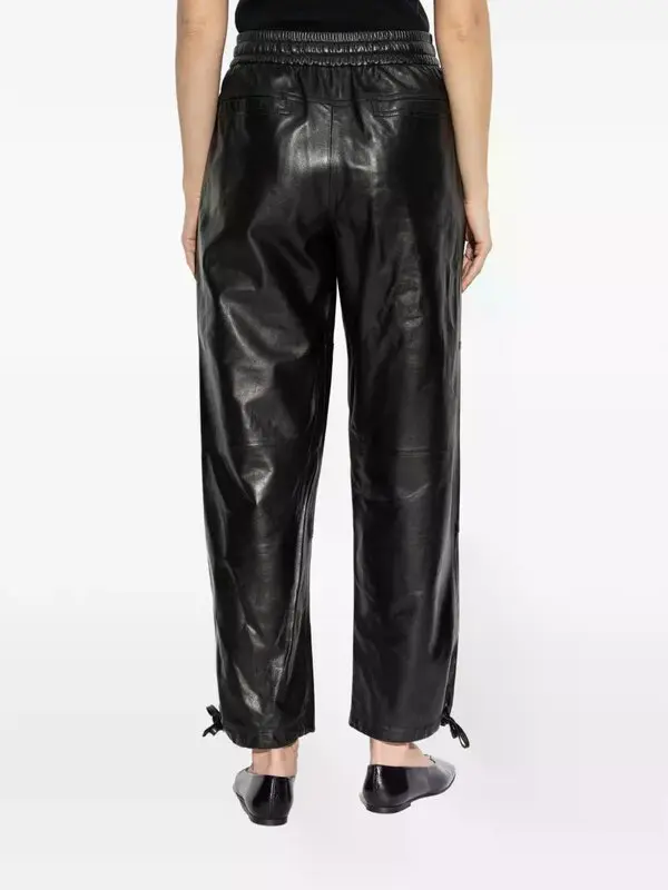 JIL SANDER Drawstrings Leather Trousers