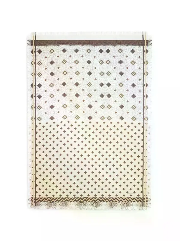 PIERRE-LOUIS MASCIA Geometric-pattern Fringed Scarf - Neutrals